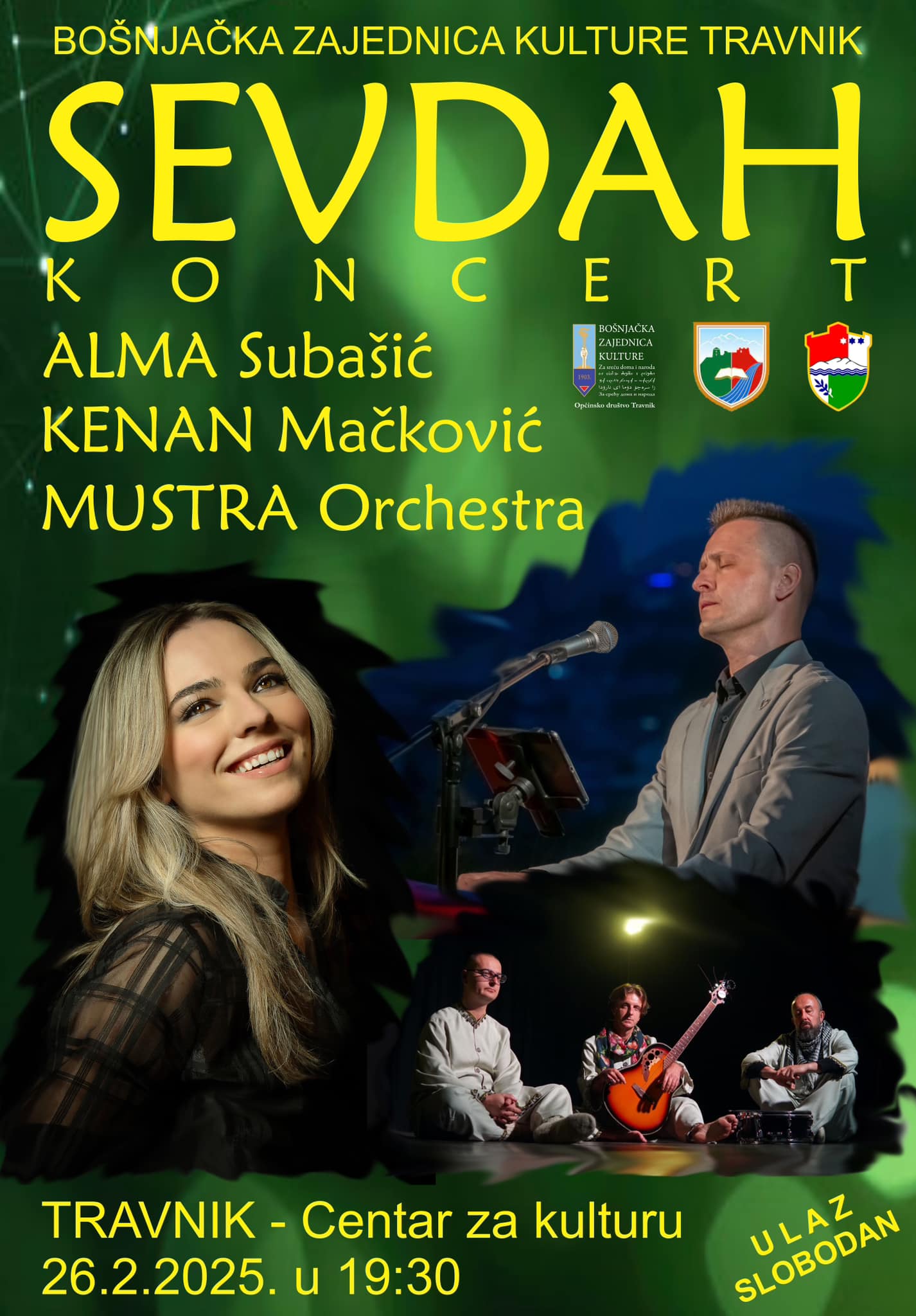 Koncert sevdaha: Alma Subašić, Kenan Mačković i Mustra Orkestra ...